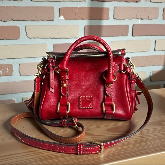 Dooney & Bourke | Bags | Dooney Bourke Red Florentine Leather Bag ...